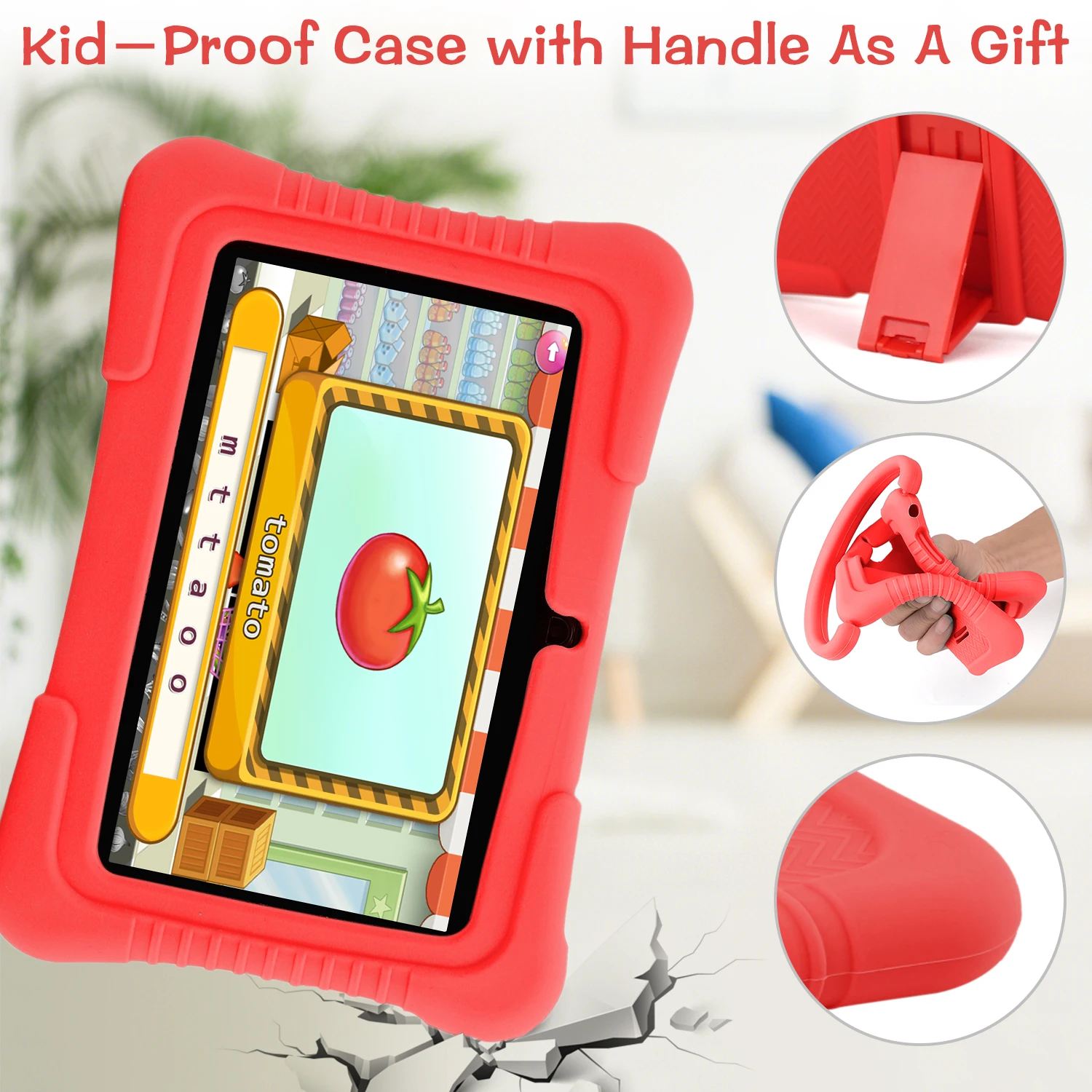 Educational Kids Tablets - Red Tablet 7 Inch Android 10.0