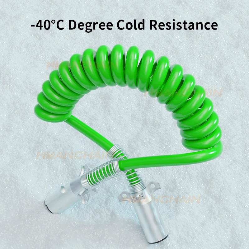 7 Way Trailer Cable,15 Ft Heavy Duty 7 Core Abs Electrical Power Coil ...