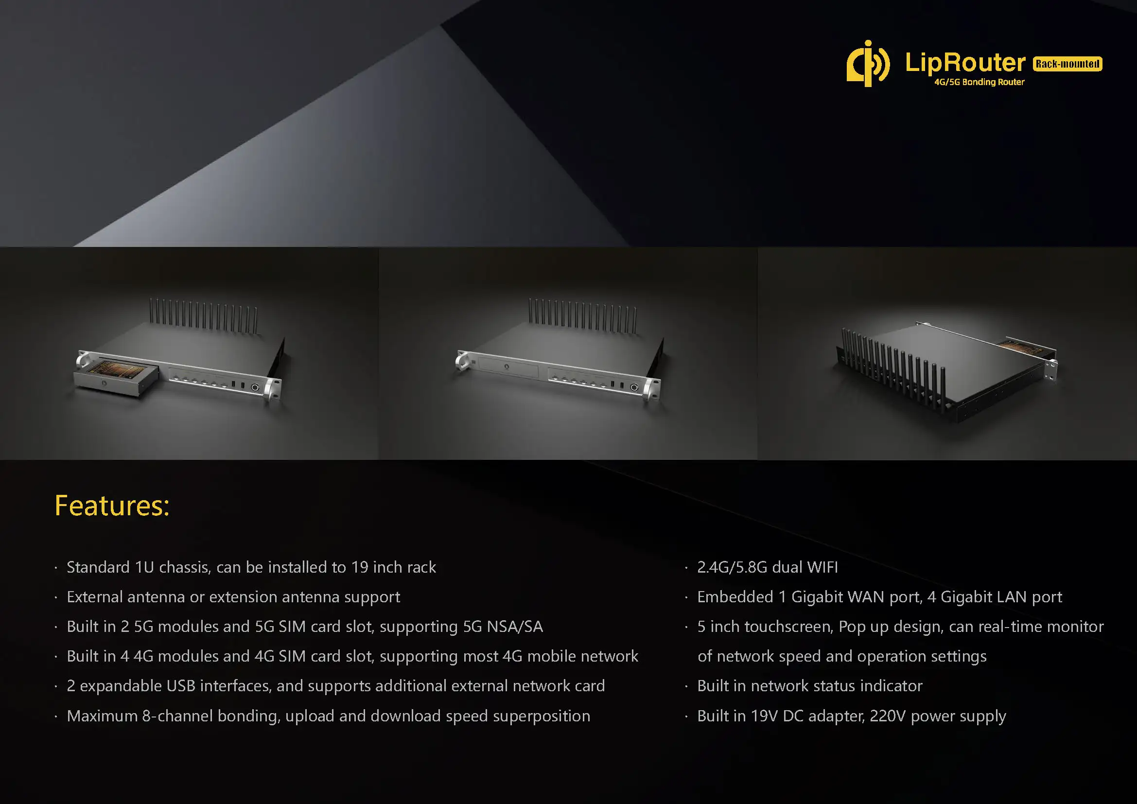 Outdoor Rack-Mounted Live Streaming Router with 4G/5G Bonding