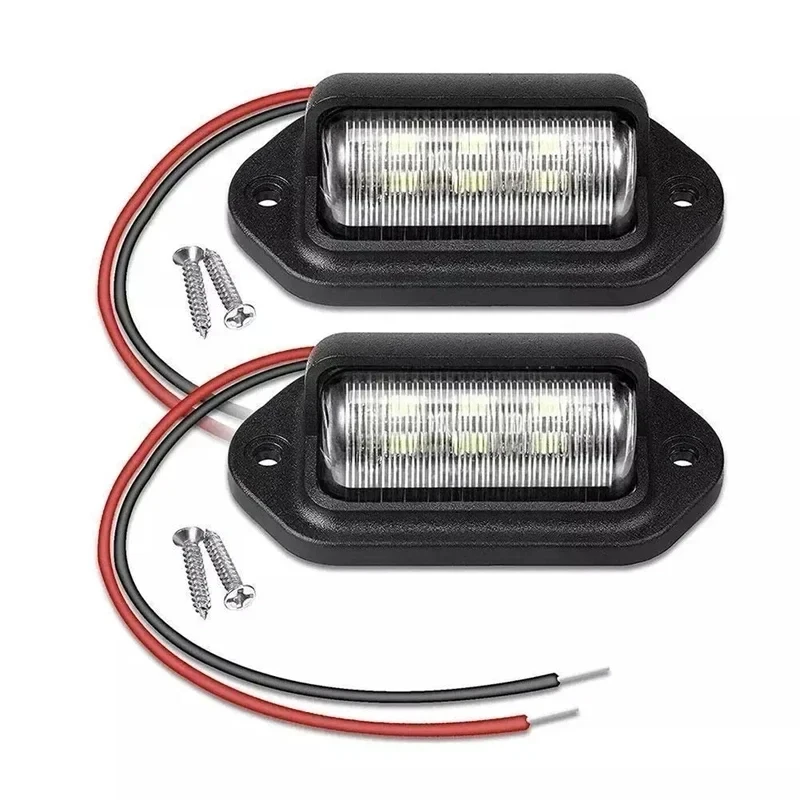 6 LED Car License Number Plate Lights for SUV Truck Van