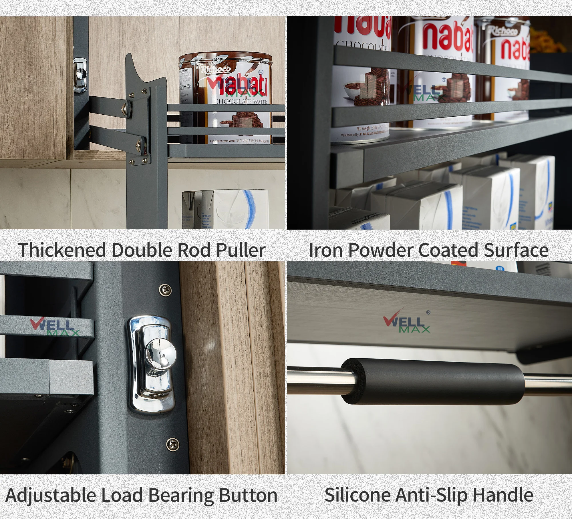 Kitchen Accessories Lift Basket Pull Down Shelves Cabinet Elevator ...