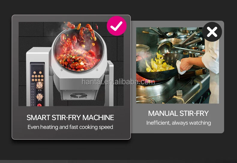 Restaurant Kitchen Automatic Iron Wok Stir Fry Robot Cooking Machine ...