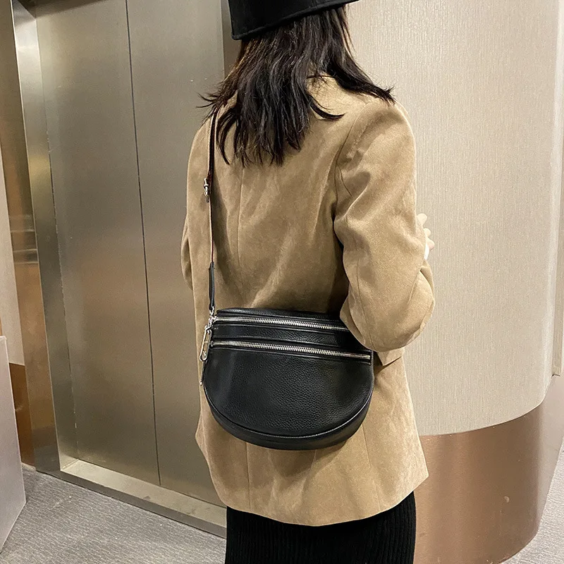 Simple Crossbody Bag - Soft Leather, All Seasons Fashion