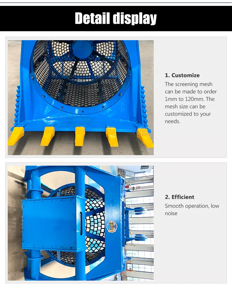 Excavator Attachment Hydraulic Bucket For Excavator Rotary Screen Print ...