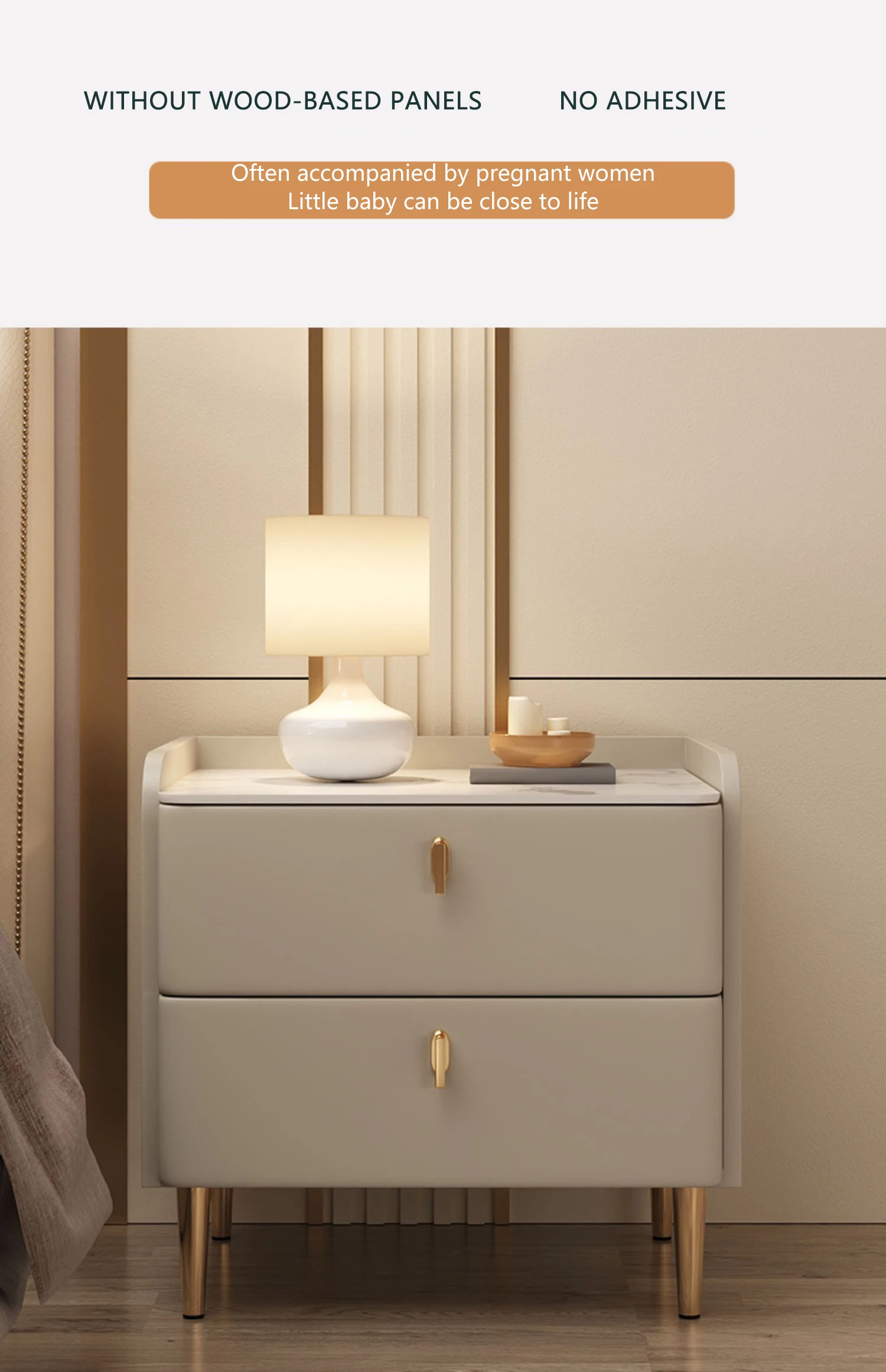 Maxky Bedside Table Simple Modern Cabinet Light Luxury Bedside Cabinet ...