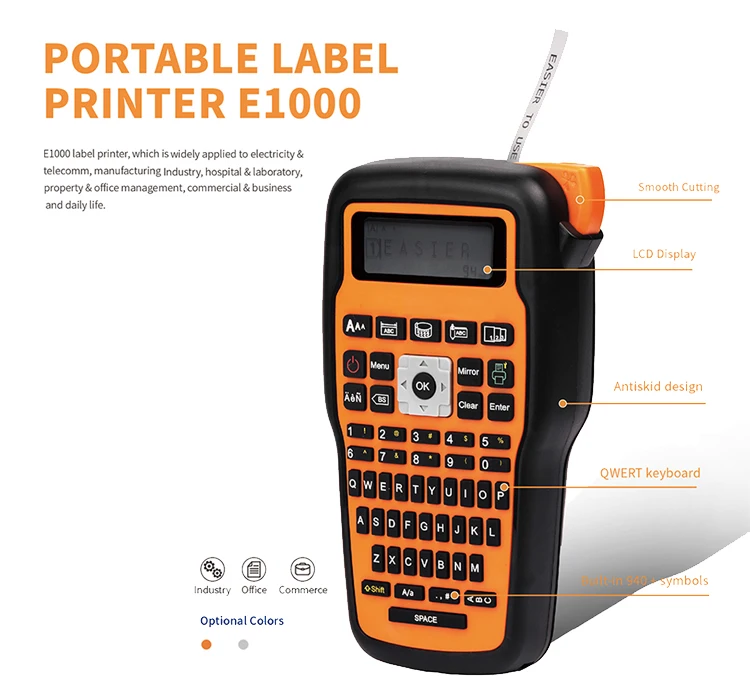 E1000 Portable Thermal Sticker Label Maker Name Tag Printer Machine For ...