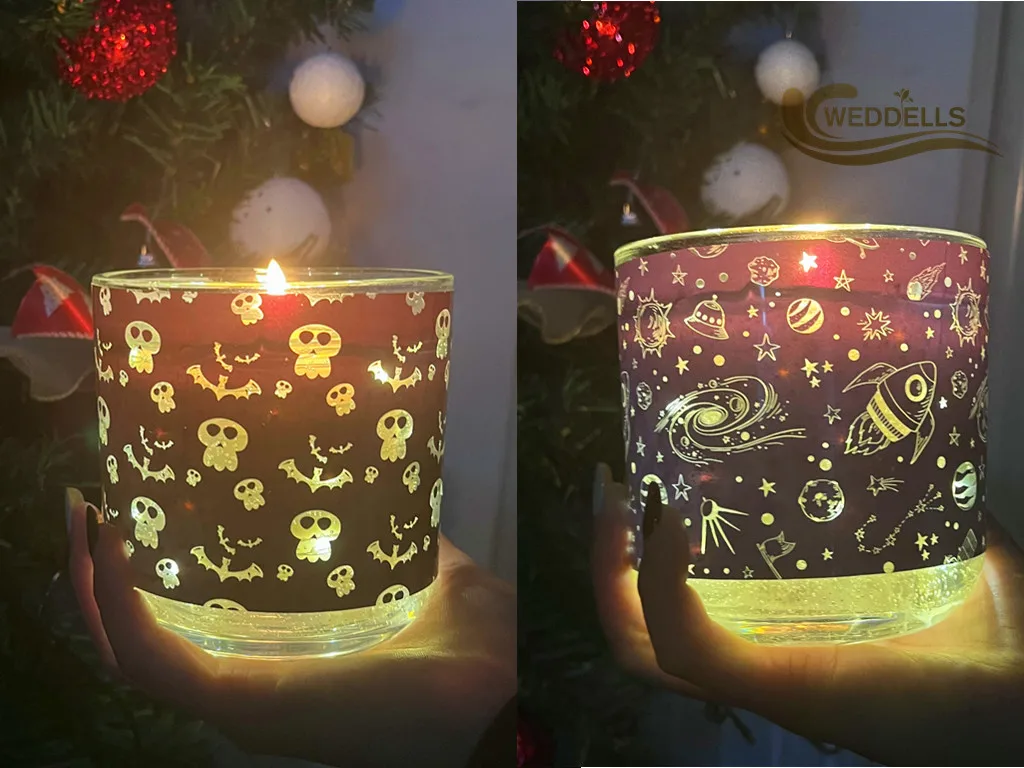 Weddells02 Romantic Style Led Light up Gel Scented Candle Creative Gold ...