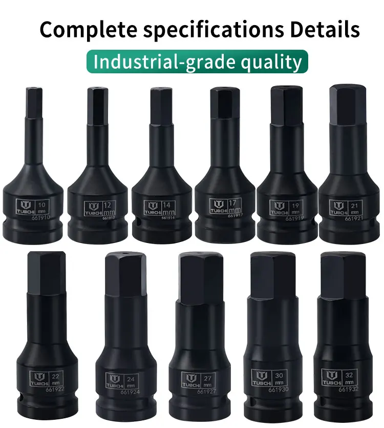 3/4" Drive Allen Hex Bit Impact Socket Set 10mm-30mm