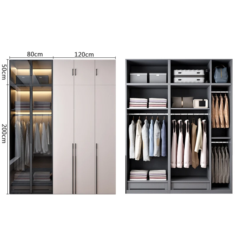 Custom Modern Design 2 4 6 Door Wooden Closet Wardrobe Home Storage ...