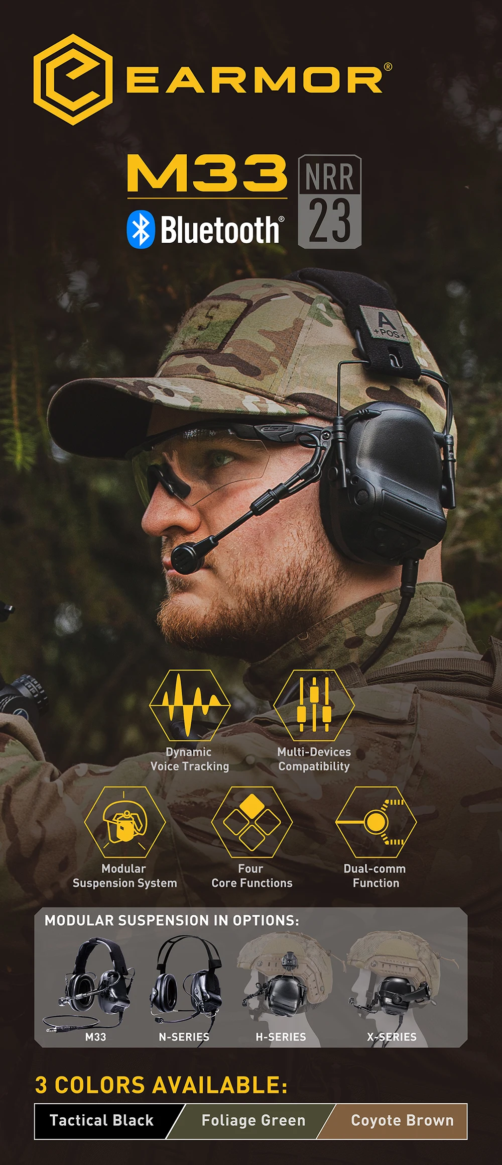 EARMOR Tactical Equipment Shooting Hearing protection Tactical Helmet ...