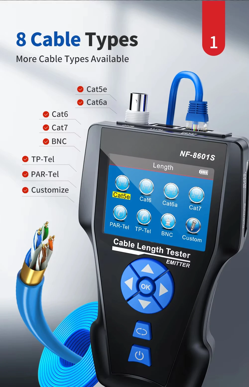 NF-8601S Multifunction TDR Wire Tracker | Ethernet LAN Cable Tester for ...