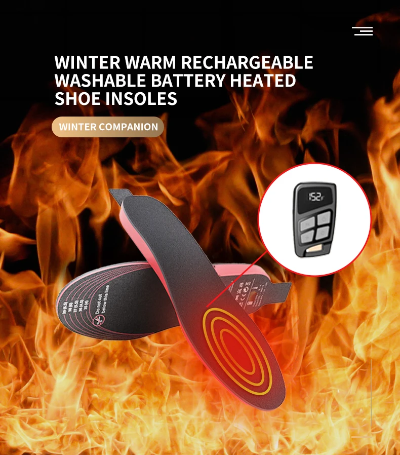 New Arrival Electric Battery Shoes Rechargeable Heated Insoles Washable ...