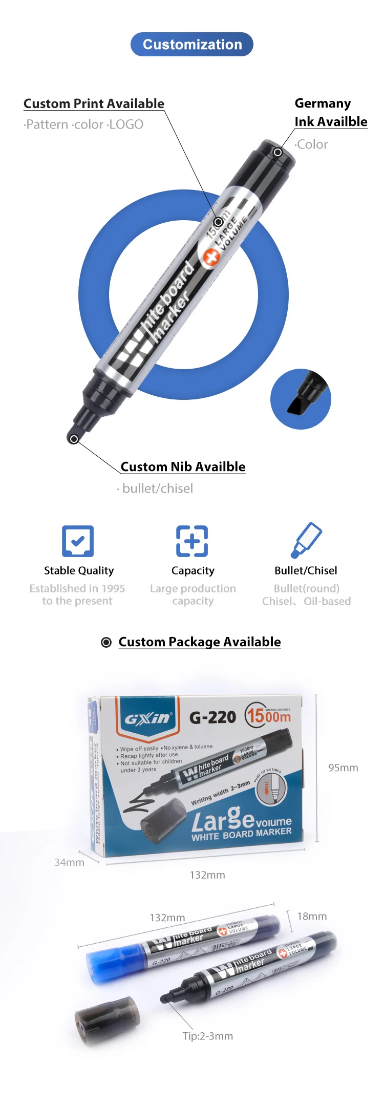 Gxin G-220 Large Volume Superlong Writing Distance 1500m Liquid Free ...