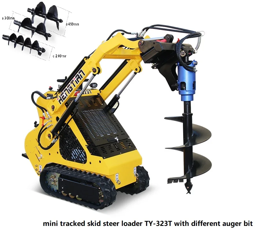 Hengtian Factory Mini Skid Steer Loader with Auger Drill