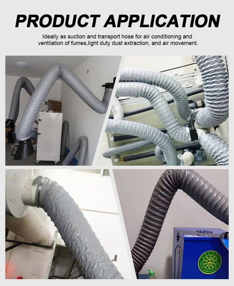 Flexible Pvc Coated Polyester Fabric Duct Hose Compressible Pvc Dust ...