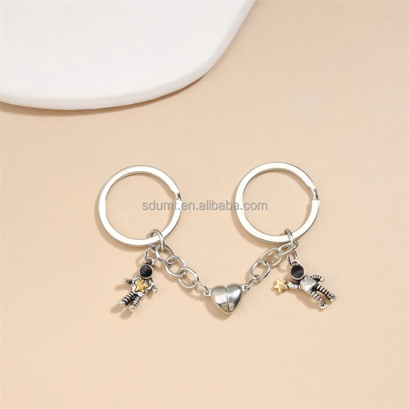 Custom Creative Anime Cute Cartoon Metal Key Ring Space Human Robot ...