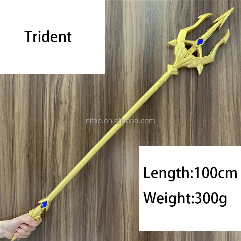 Poseidon Weapon Golden Trident 100cm - Safe Halloween Toy