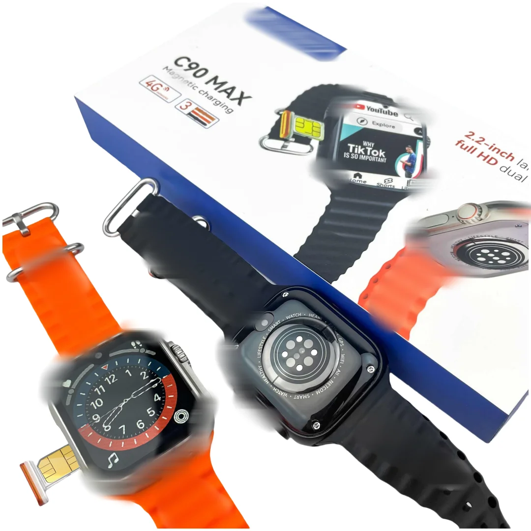 C90 Max 4G Android Smart Watch with Sim Card Support Tiktok HD Video ...