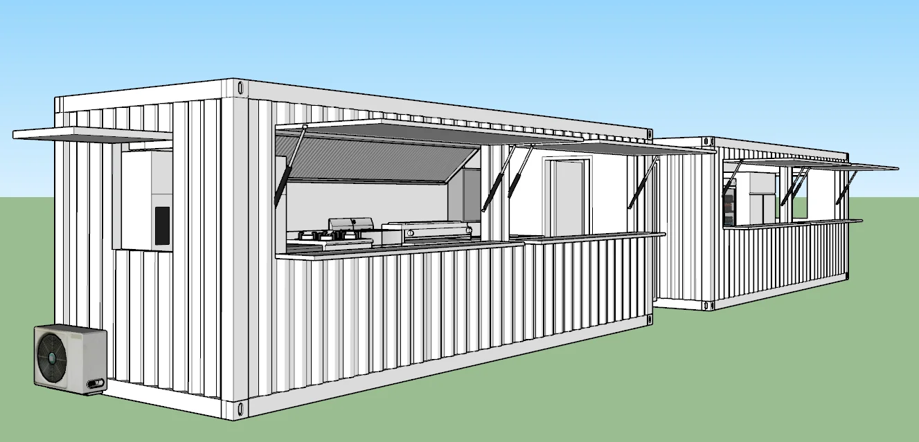 20ft Kitchen Cafe Container Coffee Shop - Low Cost Prefab