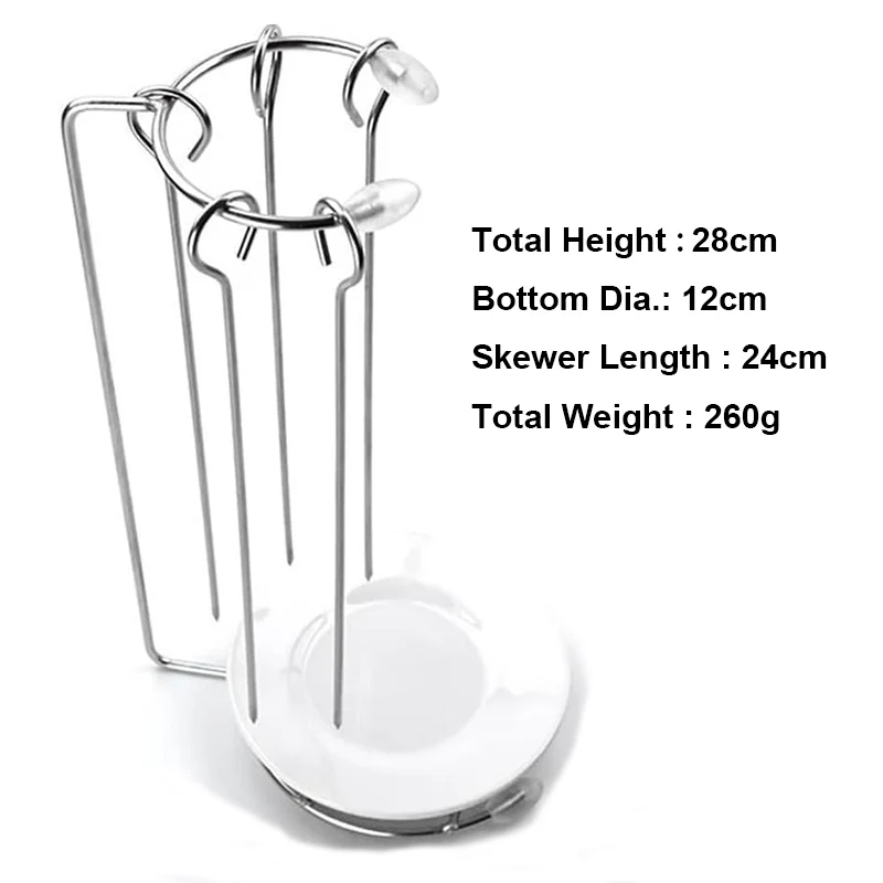 Portable Grill Kebabs Sticks Hanging Kebab Skewer Stand Stainless Steel ...