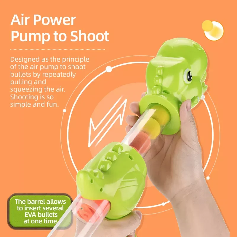 Huiye Ball Shooting Game Dinosaur Soft Bullet Air Power Gun Toys With ...