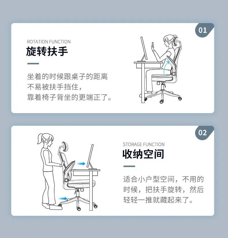 Gabrylly Ergonomic Mesh Office Chair With 360 Swivel & Adjustable ...