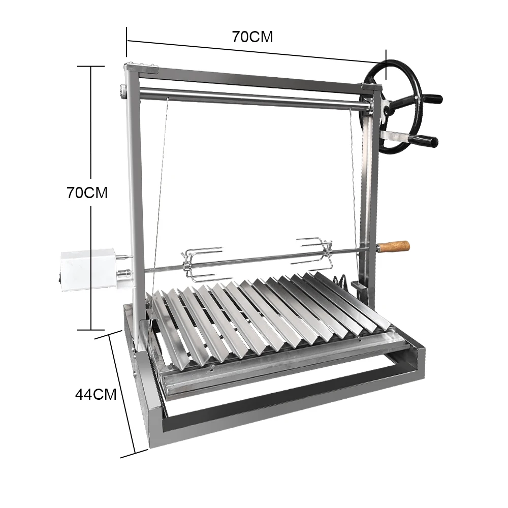 Stainless Steel Asado Parrilla Top Wood Fire Built-in BBQ Grill ...