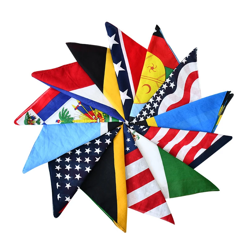 Leo 100% Cotton Wholesale Custom Country Flag Bandana Caribbean Haitian ...