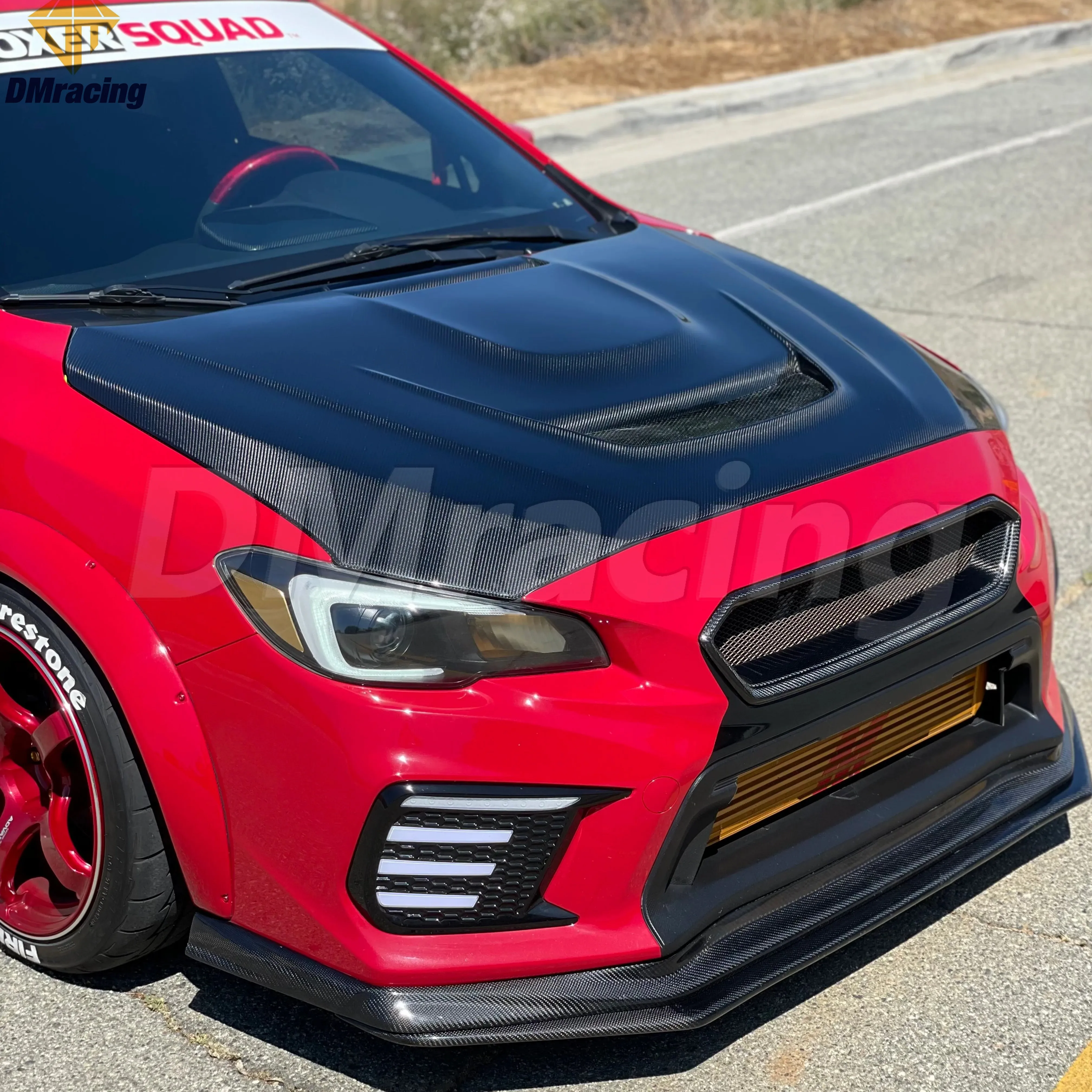 Dm V2 Style Carbon Fiber Hood Bonnet For Subaru Impreza 11 Vab Vaf Wrx ...