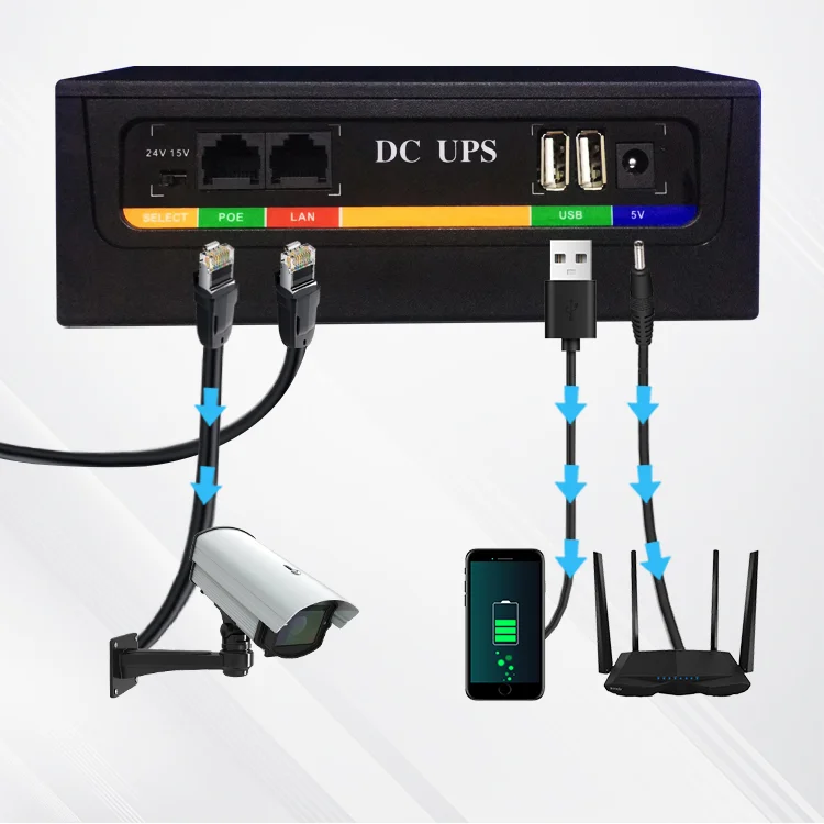 Mini Ups For Wifi Routher With Dc 5v 12v Ups Dc 15v 24v 48v With Poe ...