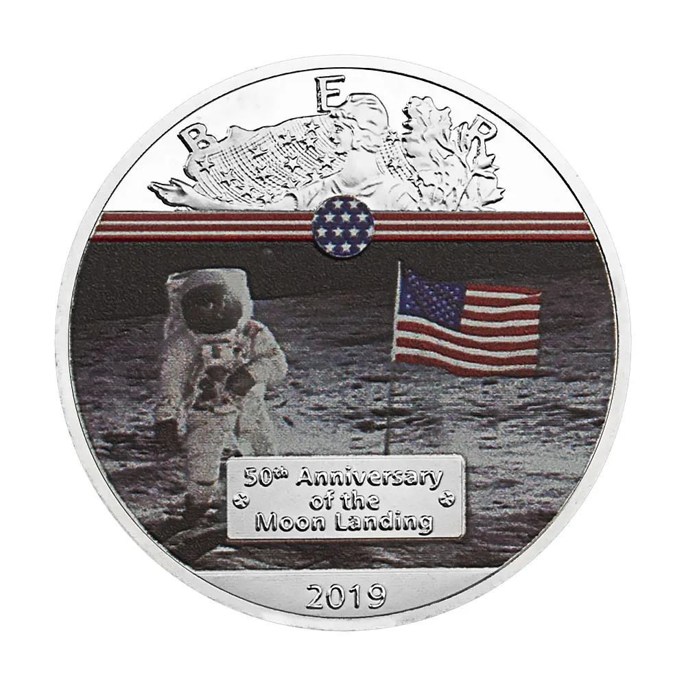 50th Anniversary Of The Moon Landing 2019 Commemorative Coin Colorful ...