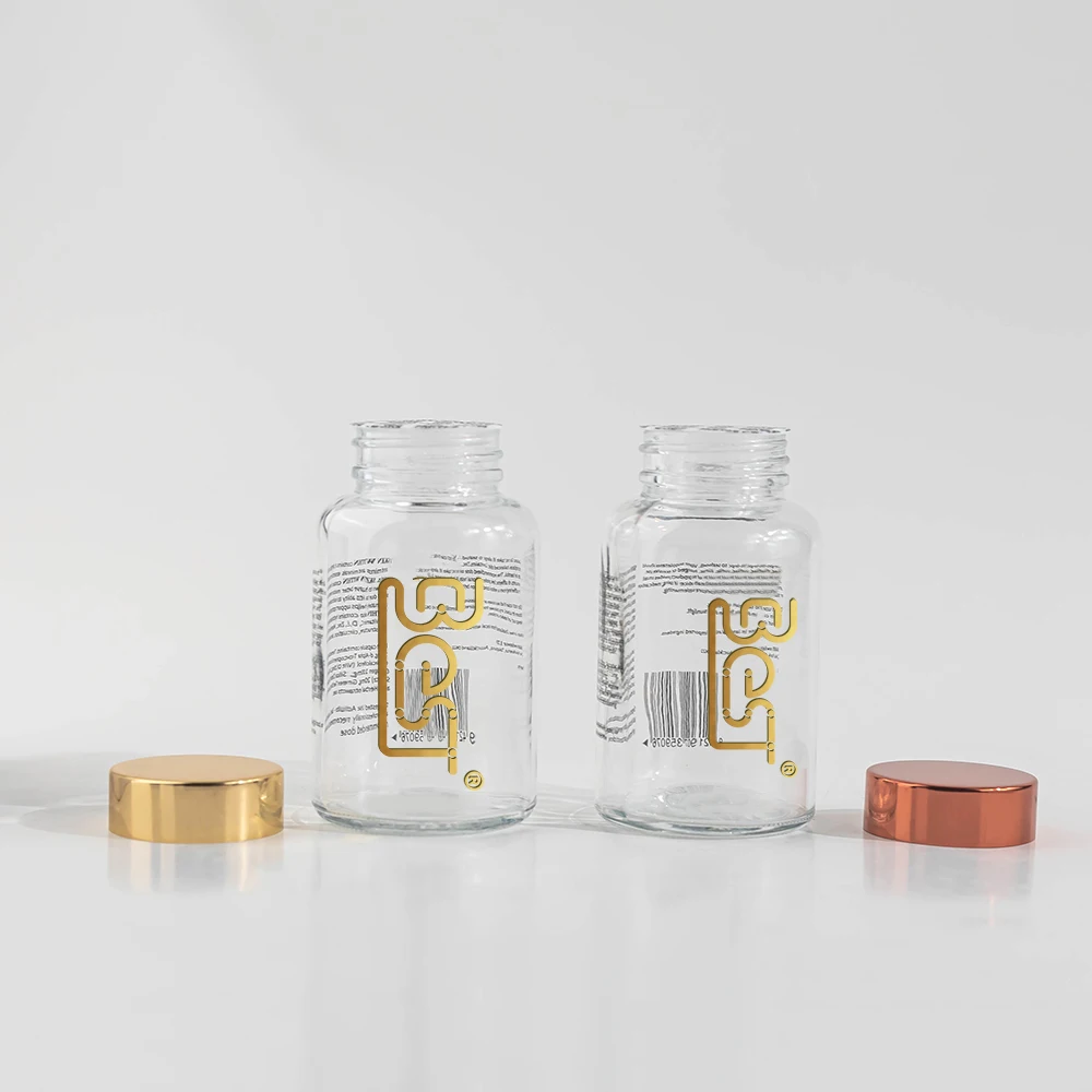 100ml 120ml 200ml Custom Glass Capsule Bottle Food Supplement Glass ...
