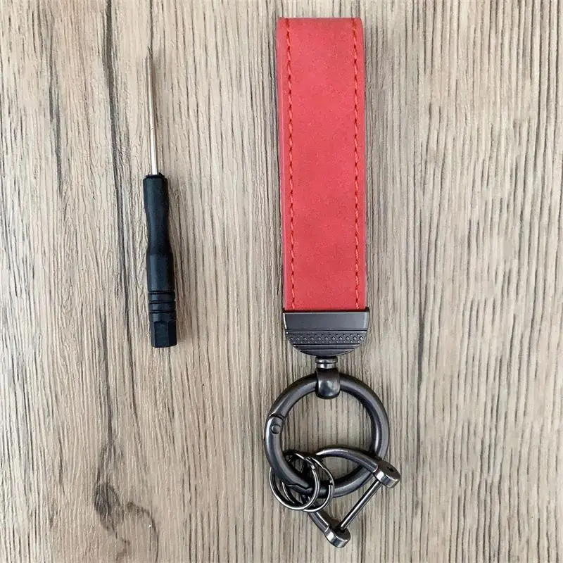Customized Embossed Logo Suede Keychain - High Grade