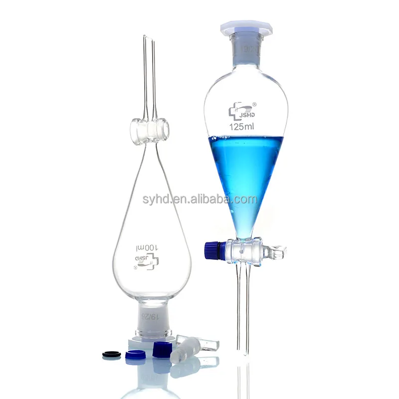 Glassware Cylindrical Pear Shape Graduate Funnel Separation Pear-shaped ...