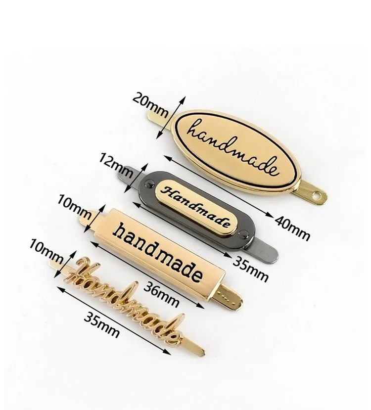35/40mm Handmade Letters Metal Bag Label Handcraft Decorative Tags For ...