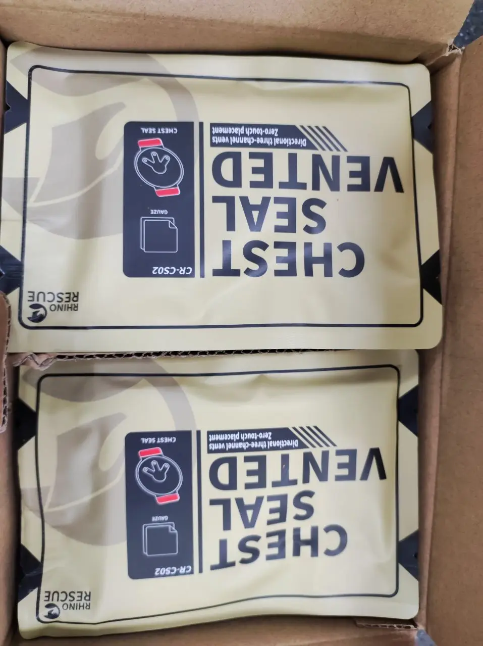 Rhino Rescue Emsrun Chest Seal Twin Pack Medical Chest Seal Vented With ...