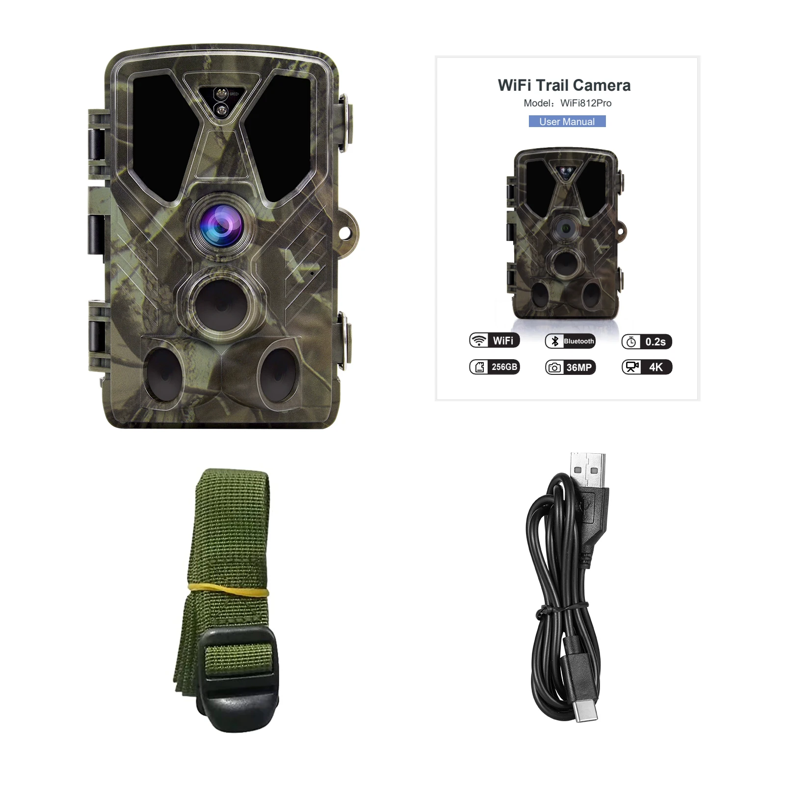 Night Vision Infrared Game Hunting Trail Camera 50MP 4K Video & 25m PIR ...