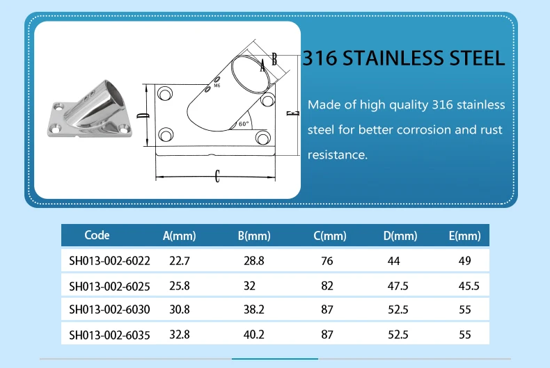 Marine Casting Stainless Steel 316 Boat Grab Handrail