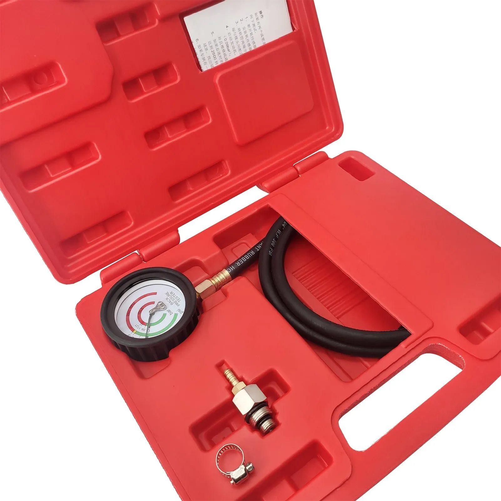 Exhaust Back Pressure Tester with Gauge Adapter & Storage Case