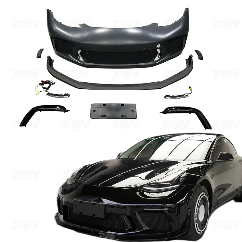 Car Accessories Model3 Outside Body Kit Bodykit Led Light Pp Auto ...