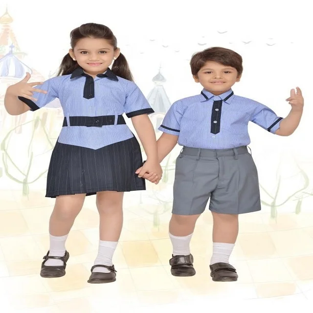 Primary School Students Checks Fabric Uniform Custom Design Boys ...