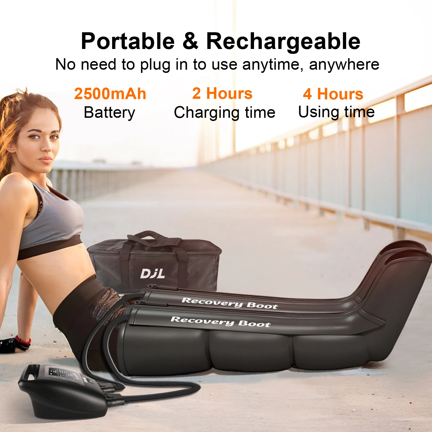 DJL Rechargeable Compression Boots for Athletes - Wireless Air ...
