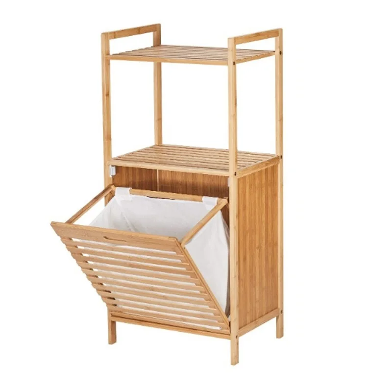 Bamboo Laundry Hamper Collapsible Laundry Basket Clothes Dirty Storage ...
