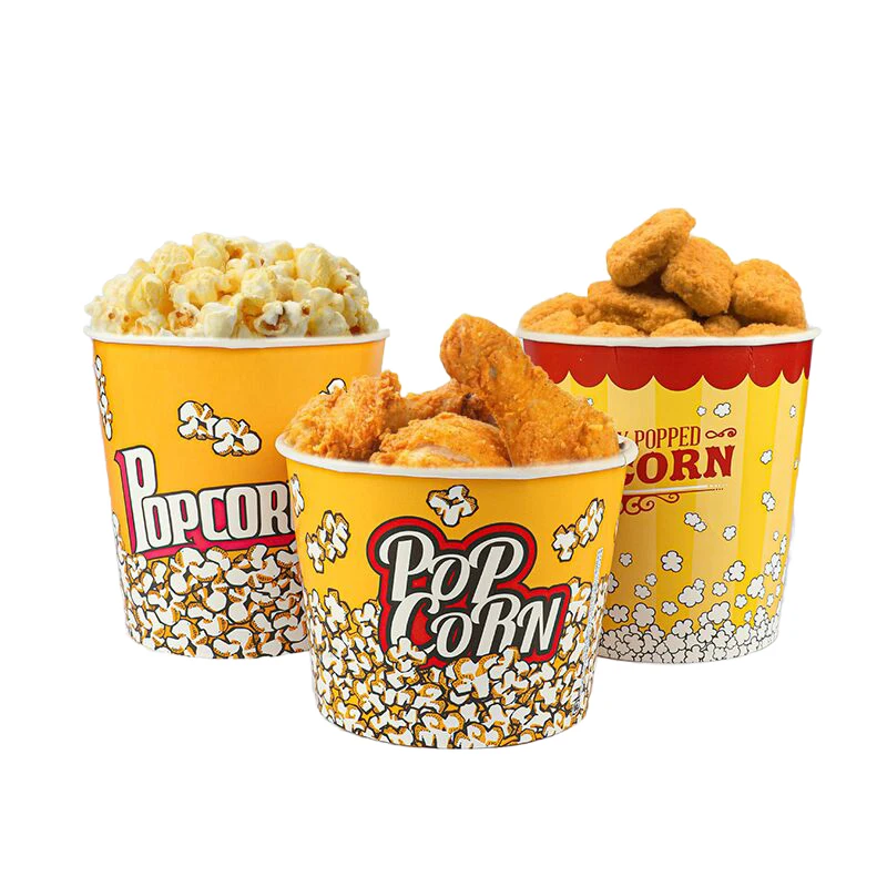 Custom Printed Popcorn Containers 24oz/46oz/64oz/85oz/130oz/150oz/170oz ...