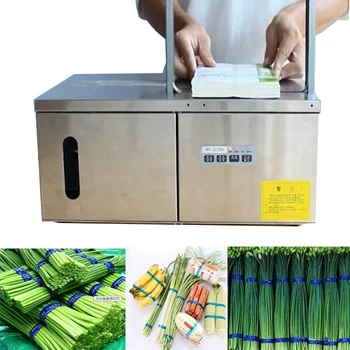 Tabletop Vegetables Strapping Machine Heat Sealing Tape Banding Machine ...