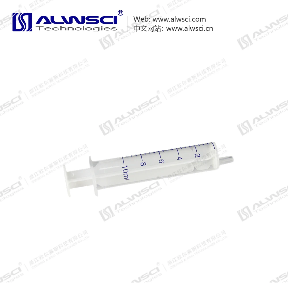 Labfil 10ml Disposable HPLC Laboratory Syringe - Clear Transparent