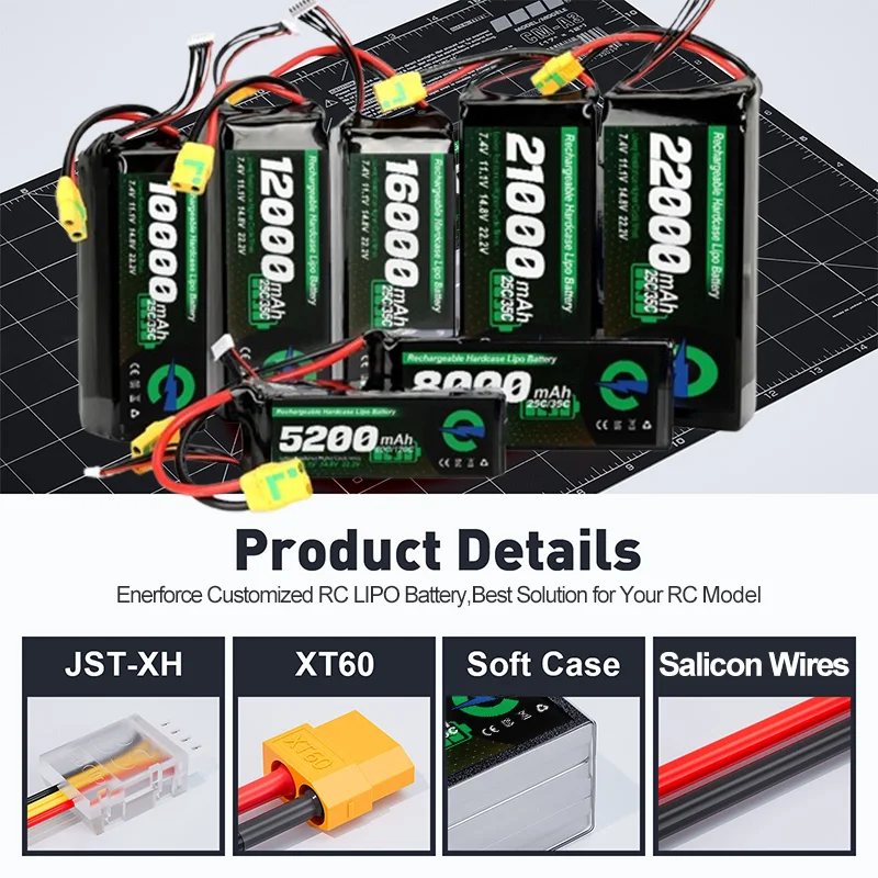 Enerforce 6S 22.2V 10000mah Lipo Battery 3S 6S 60C 100C 6000mAh 8000mAh ...