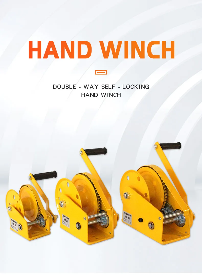 1200lbs Automatic Brake Wire Rope Manual Hand Winch With Friction Brake ...