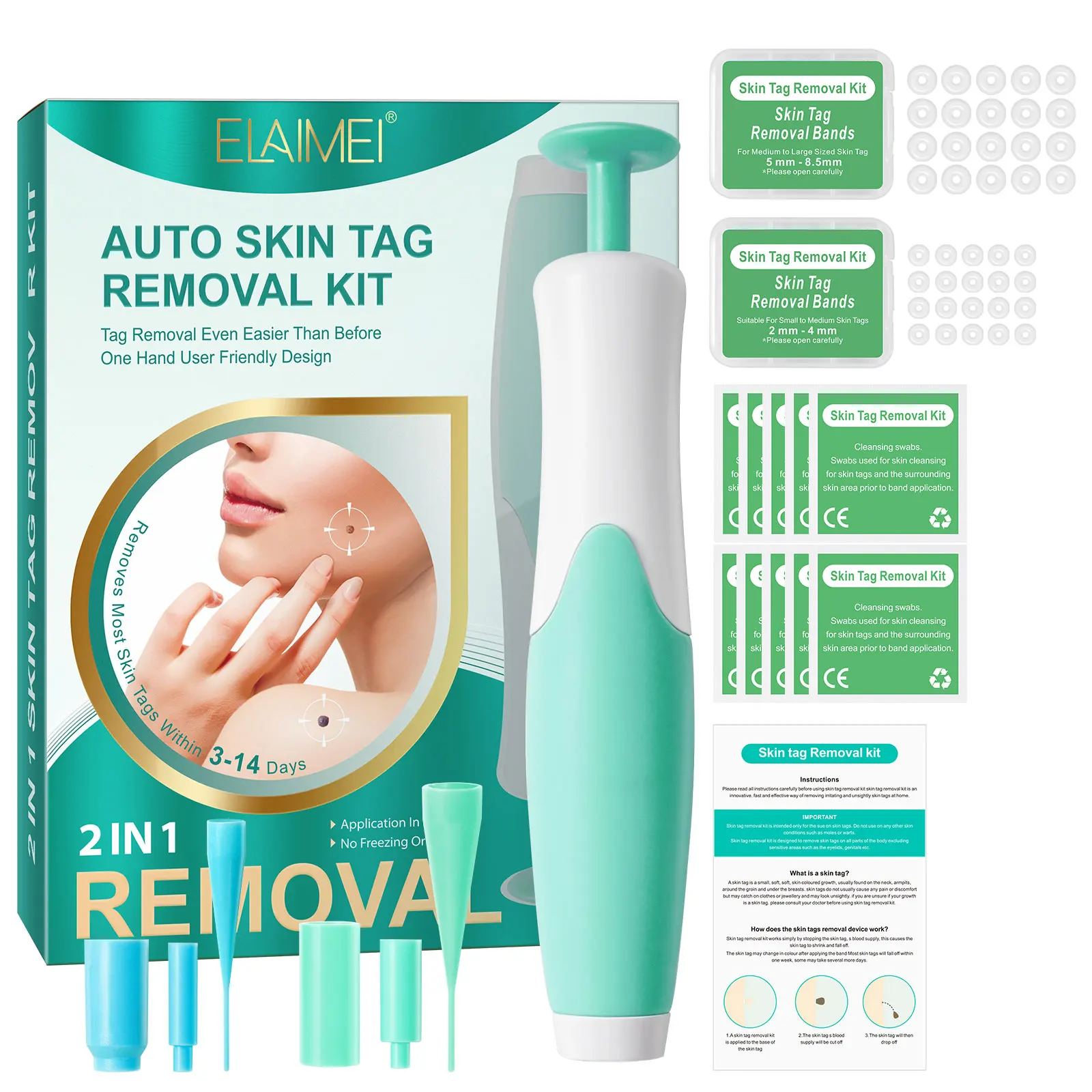 ELAIMEI Auto Warts Skin Tag Removal Kit - Safe & Efficient
