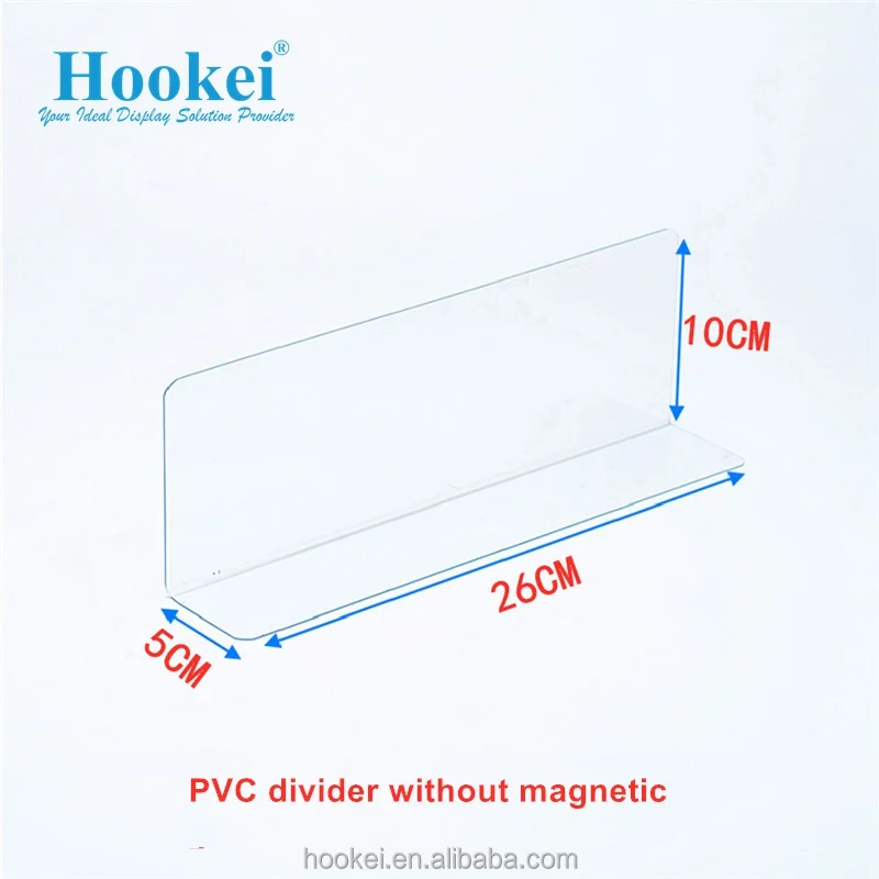 Plastic L Shaped PVC Commodity Divider Store Goods Separator Clear ...